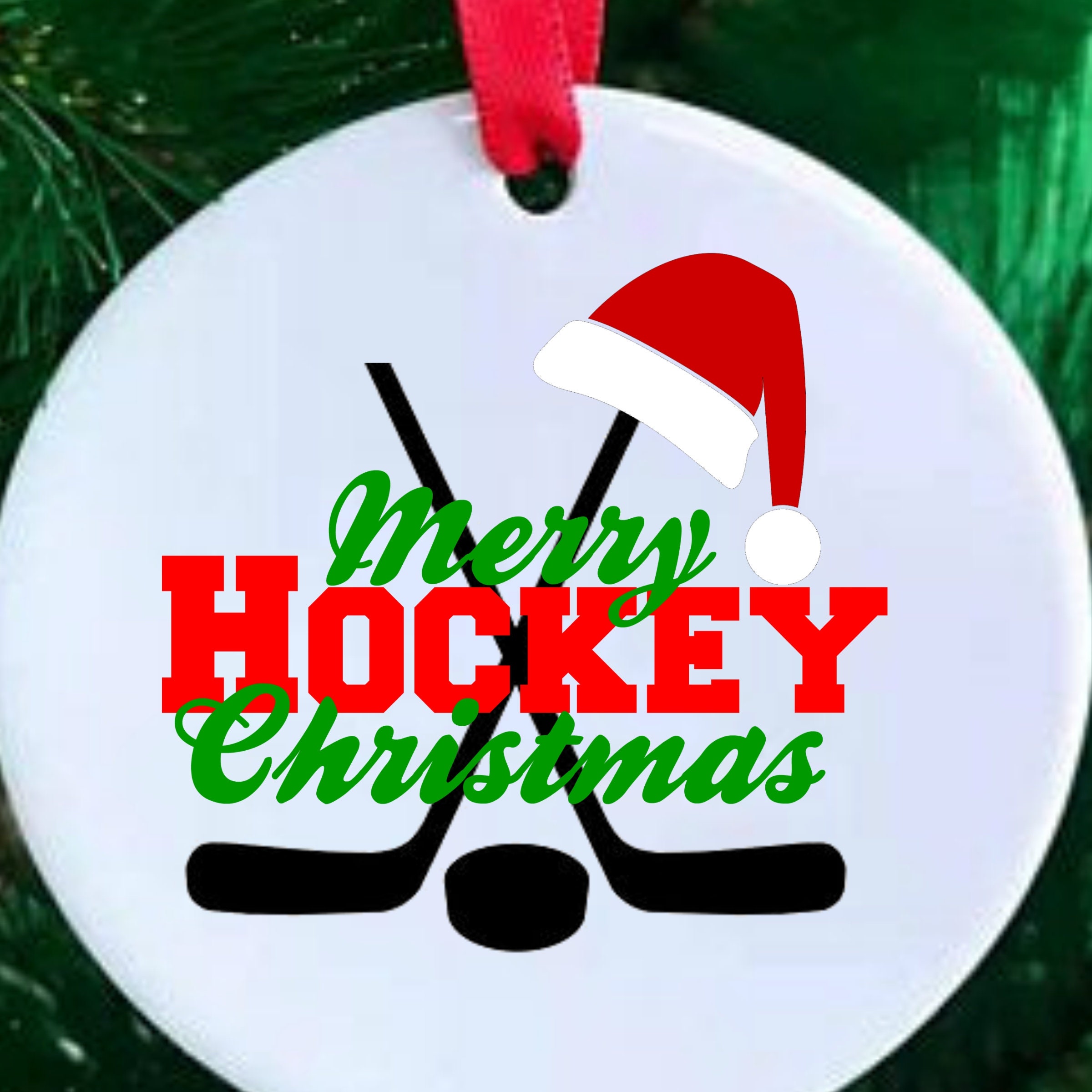 What a Fun Ice Hockey Christmas SVG Decal Use This Digital SVG File to ...