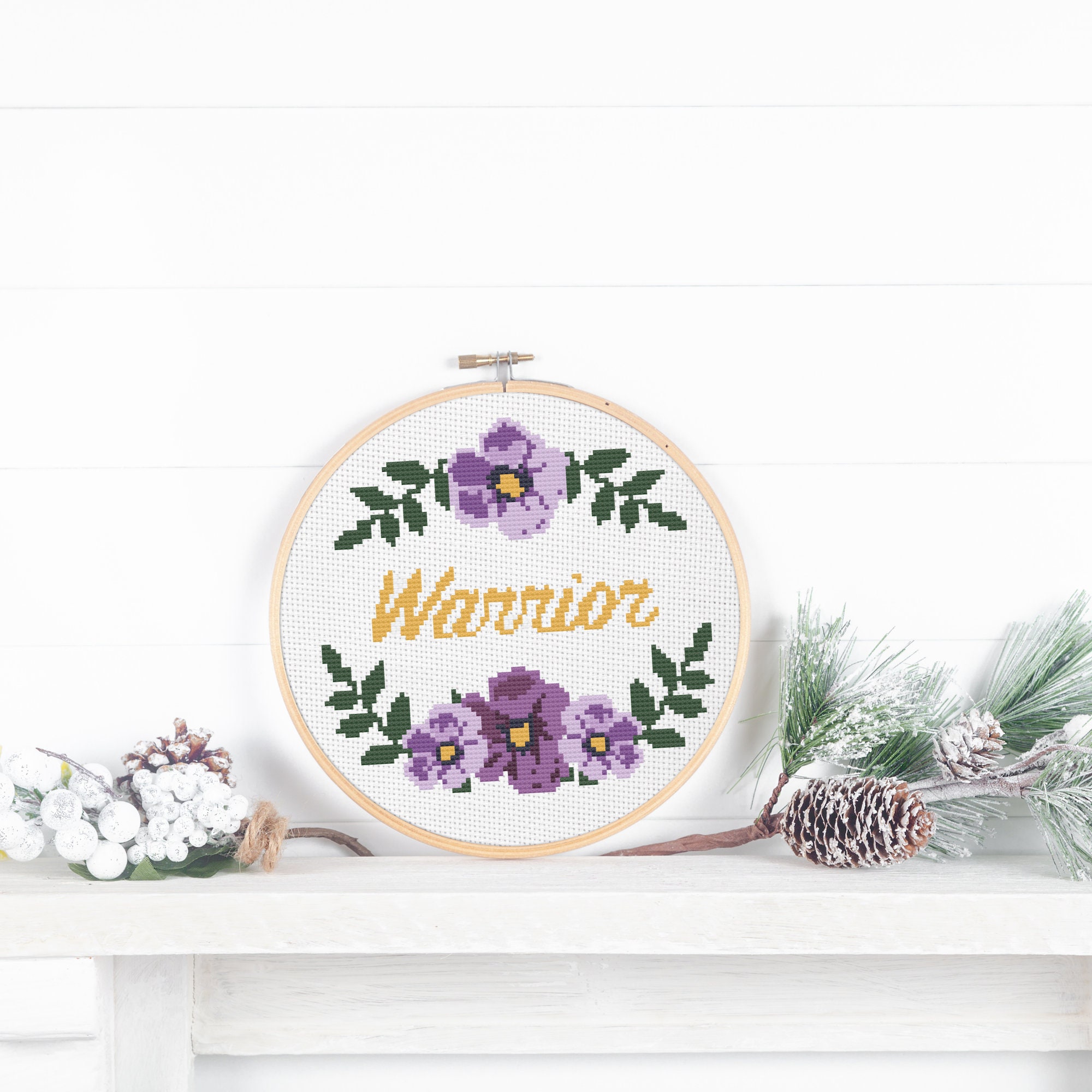 Warrior Cross Stitch Pattern/ Infertility/ Miscarriage/ Cancer Survivor ...
