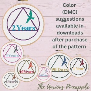 Recovery Milestone Stitch PDF Pattern/ Addiction Recovery Journey/ AA ...