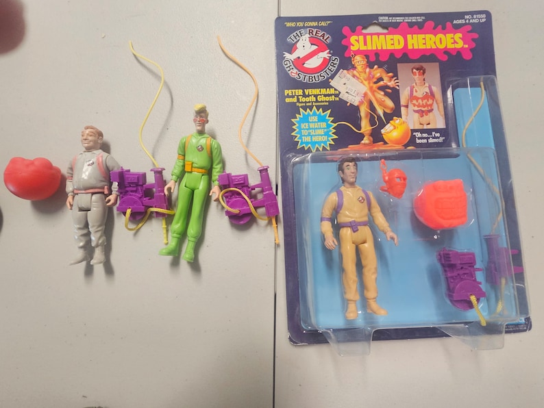 Kenner 1986 Ghostbusters Slimed Heroes Lot MOC Peter Venkman, Loose ...