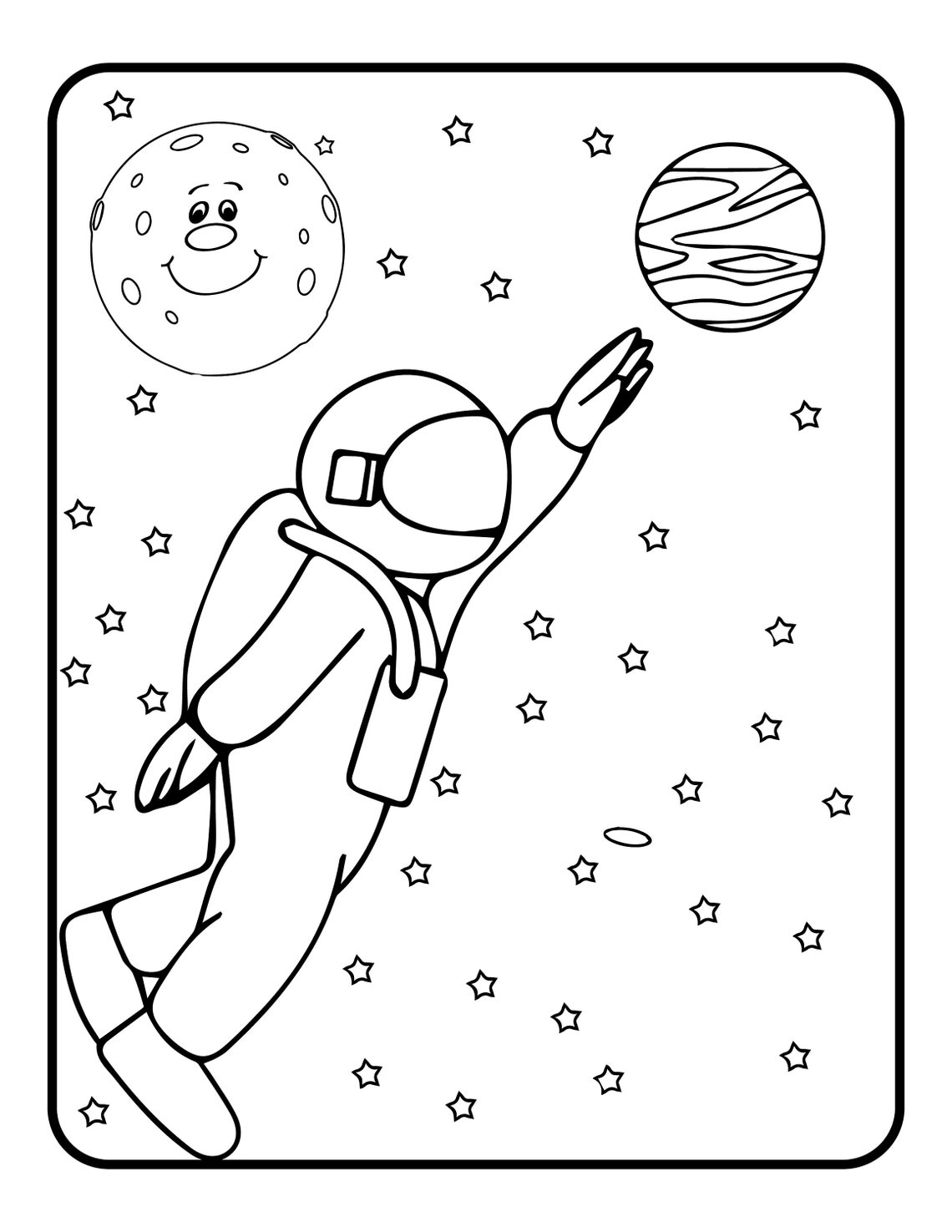 Children's Space Coloring Pages Pack 2 - Etsy