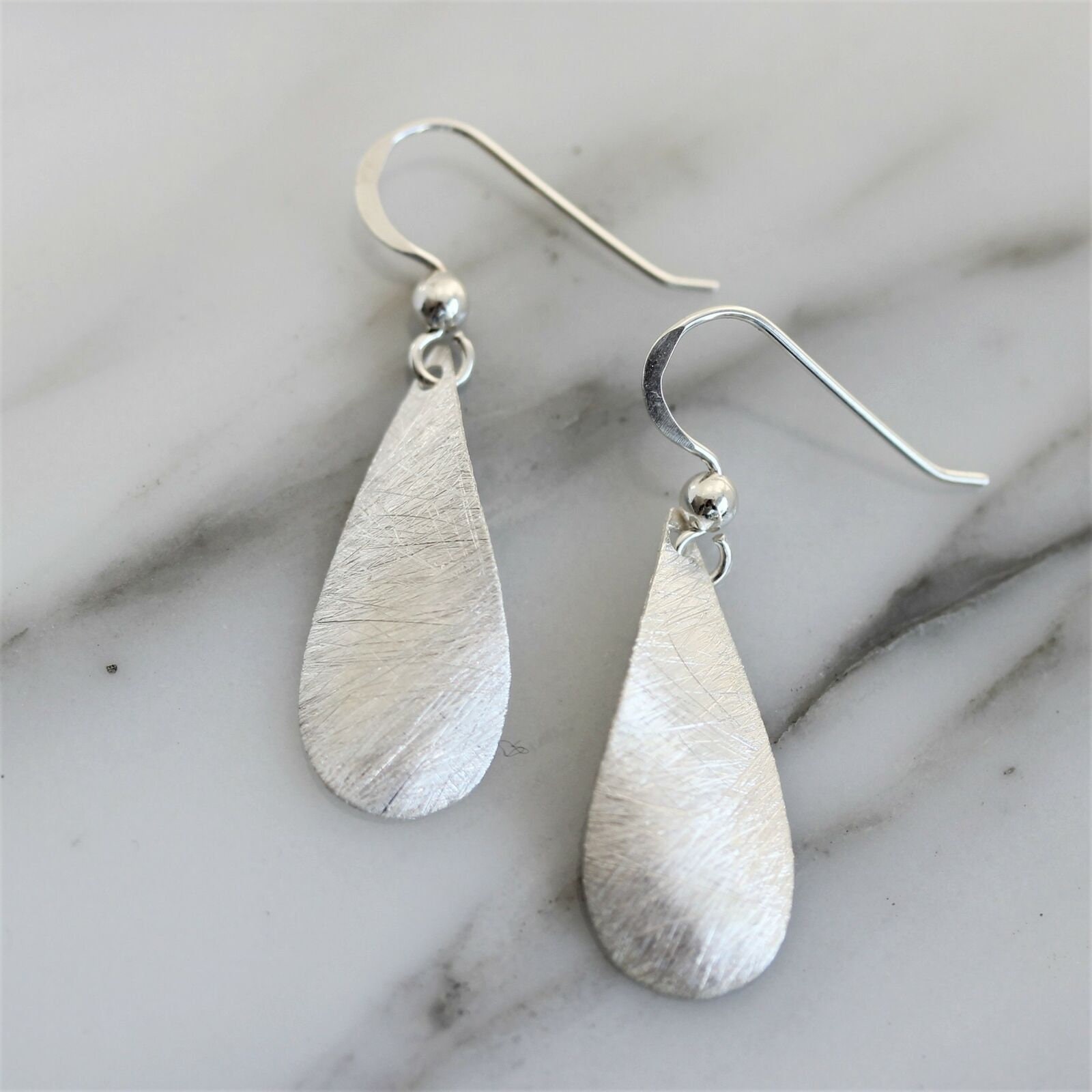 Teardrop Dangle Earrings 925 Sterling Silver Teardrop Etsy
