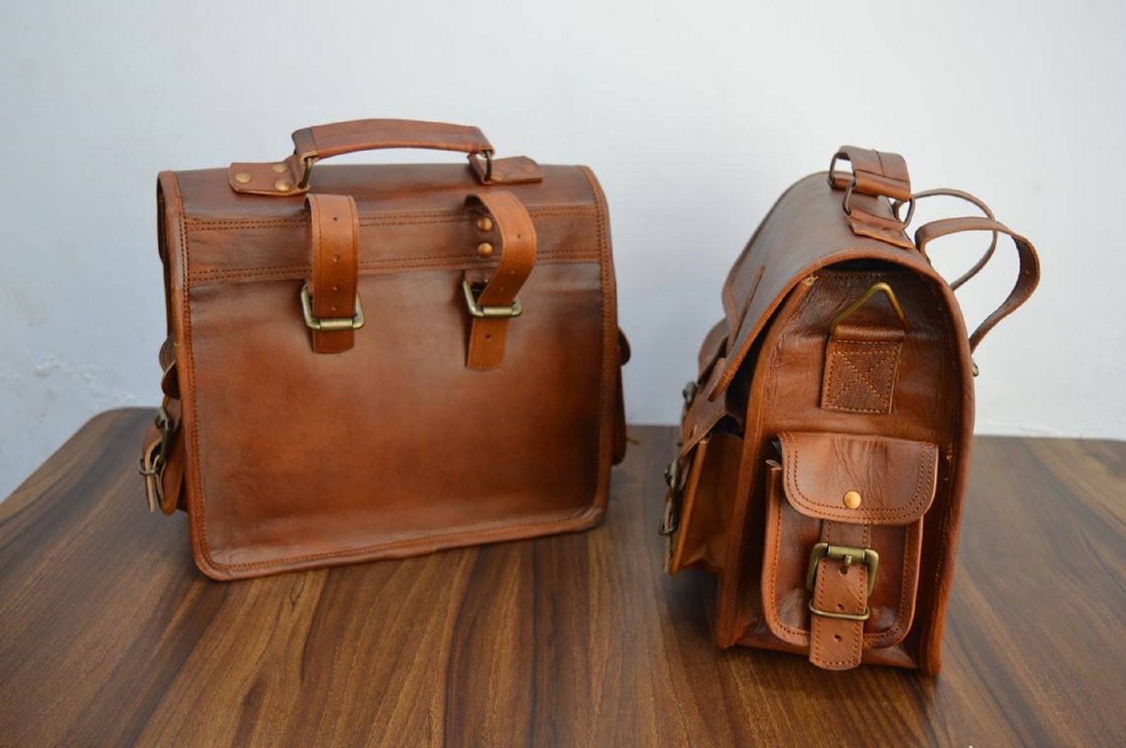 Mothers Day Gift Handmade Leather Bike Bag Pair Saddle Bag Set | Etsy