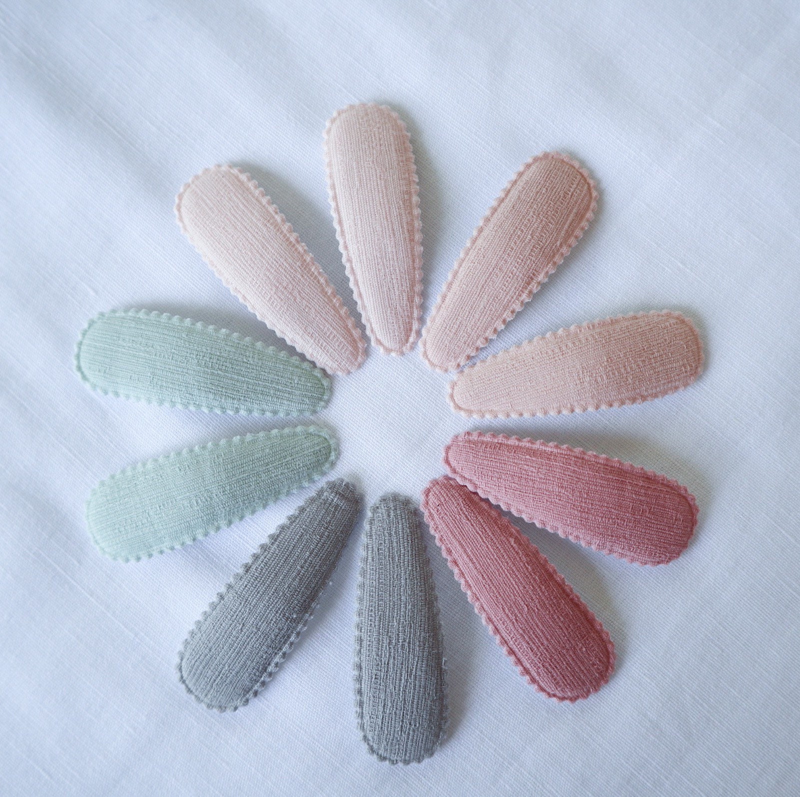 Textured Fabric Covered Snap Clips Girls Clips Baby Doll - Etsy