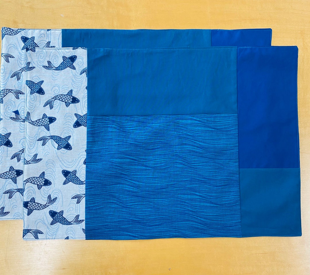 Placemat and Table Runner Koi Fish and Waves Fabric - Etsy