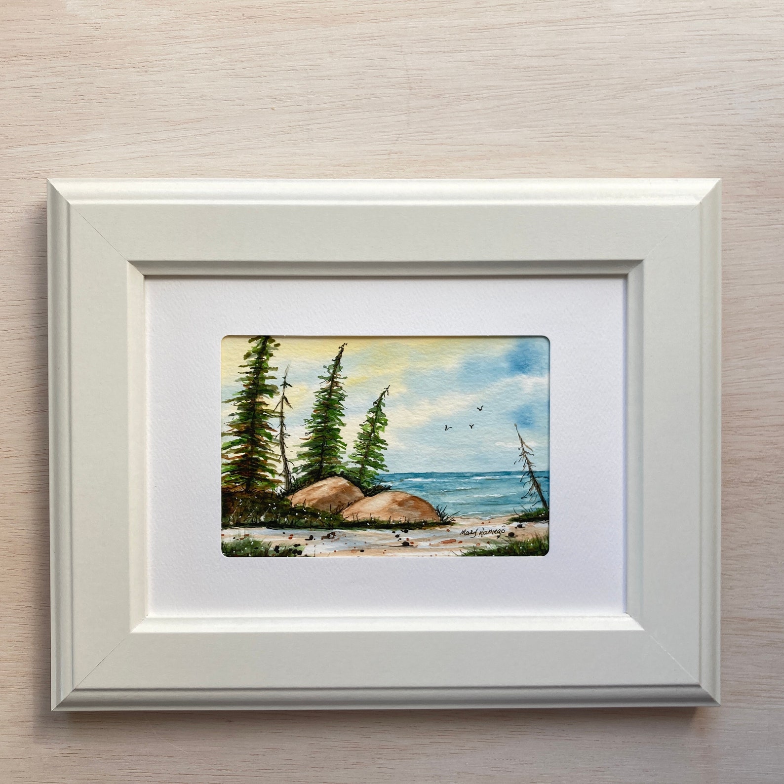 Lakes Edge is an Original Hand Painted Watercolor Greeting Card. - Etsy