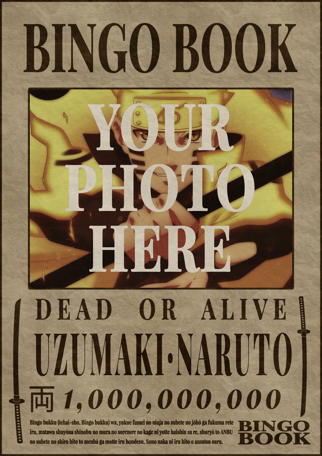 Naruto Bingo Book Editable for Custom Poster Anime SVG Anime - Etsy