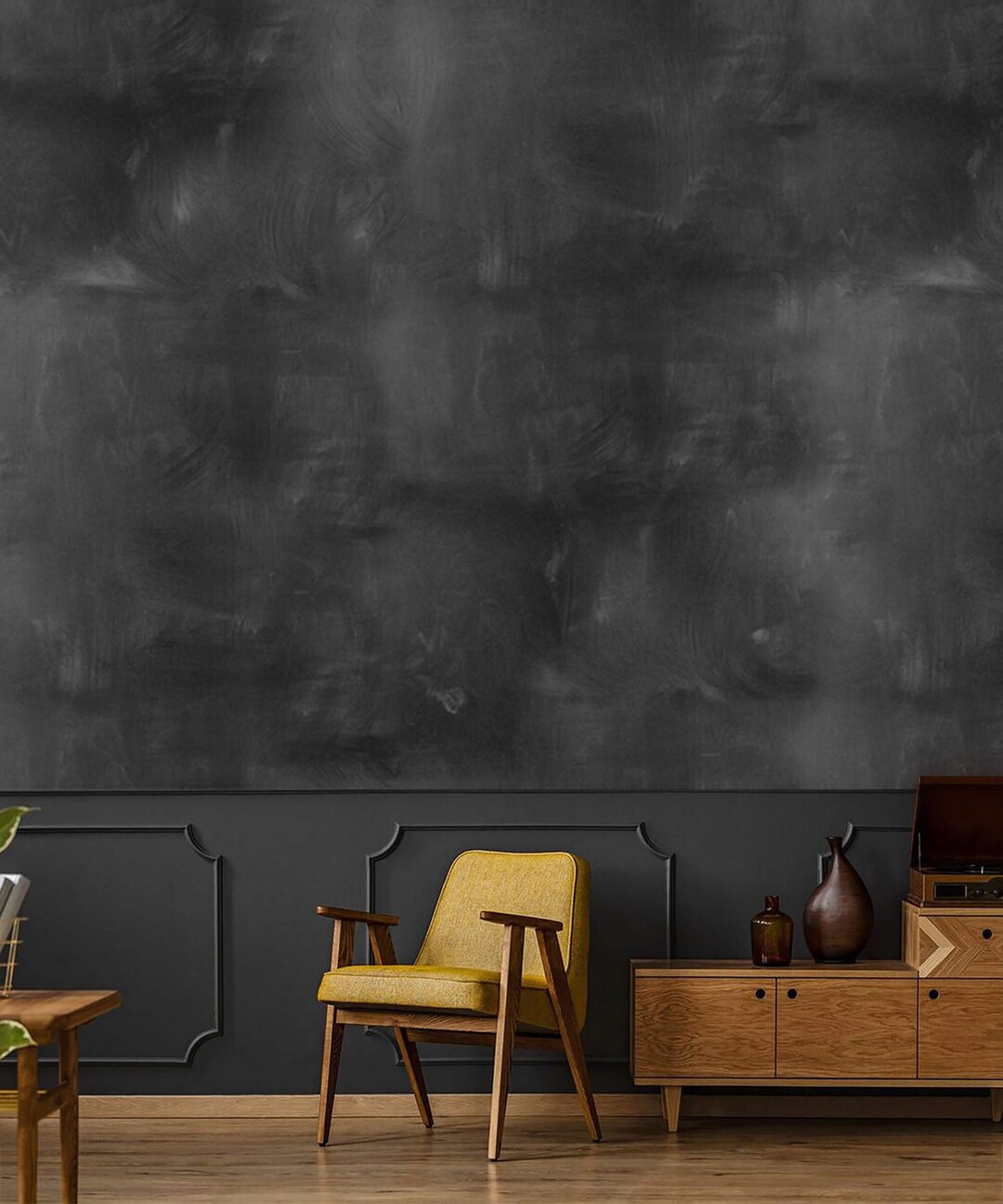 Abstract Dark Wallpaper Distressed Black Wall Peel and Stick or ...
