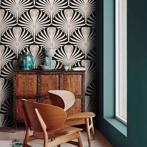 Art Deco Wallpaper Fans Peel and Stick or Traditional Modern Accent ...