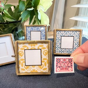 Handmade Square Mini Brass Frame With Floating Glass With White Picture ...