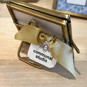 Handmade Square Mini Brass Frame With Floating Glass With White Picture ...