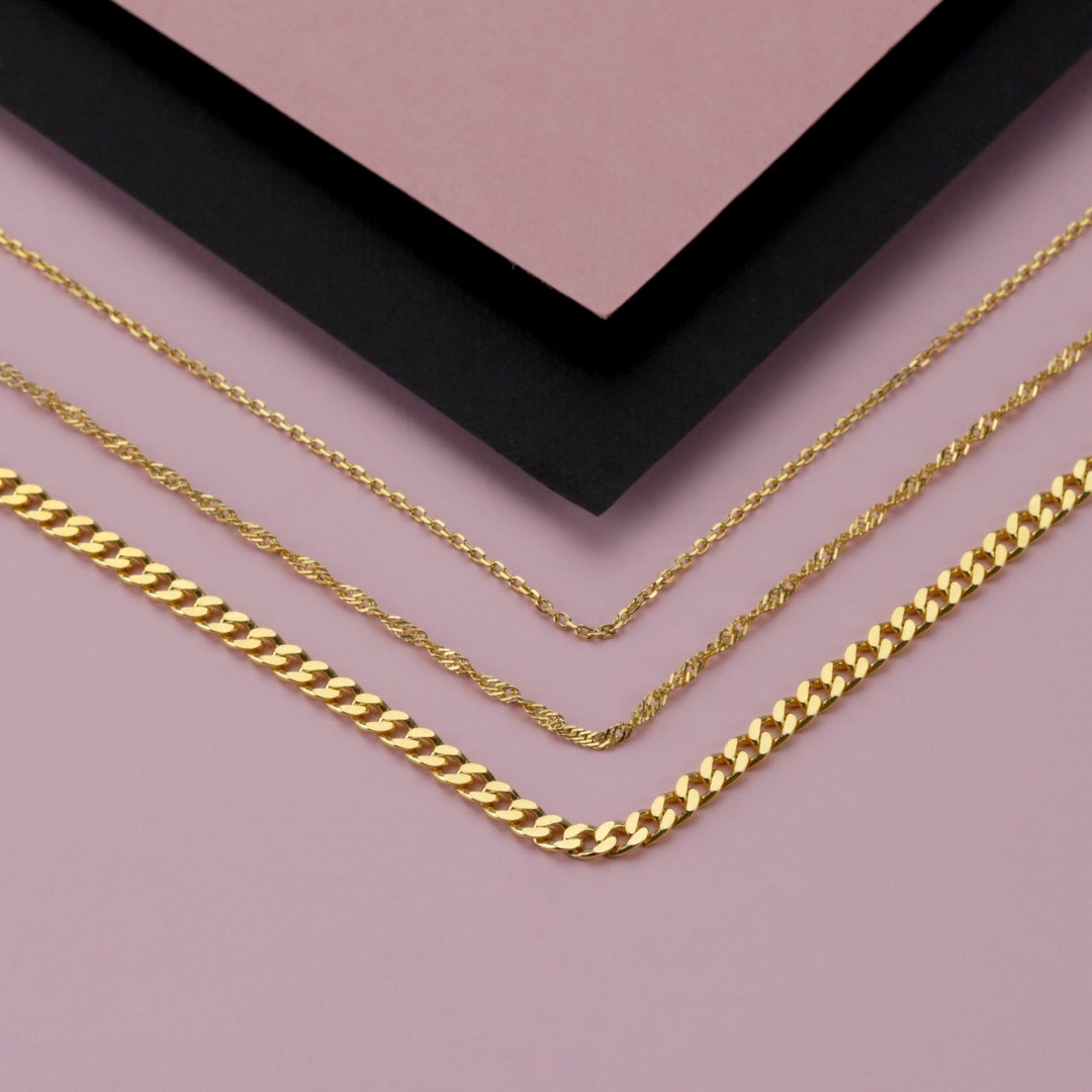 Whisper Chain Gold Silver or Rose Gold Simple Gold Chain - Etsy