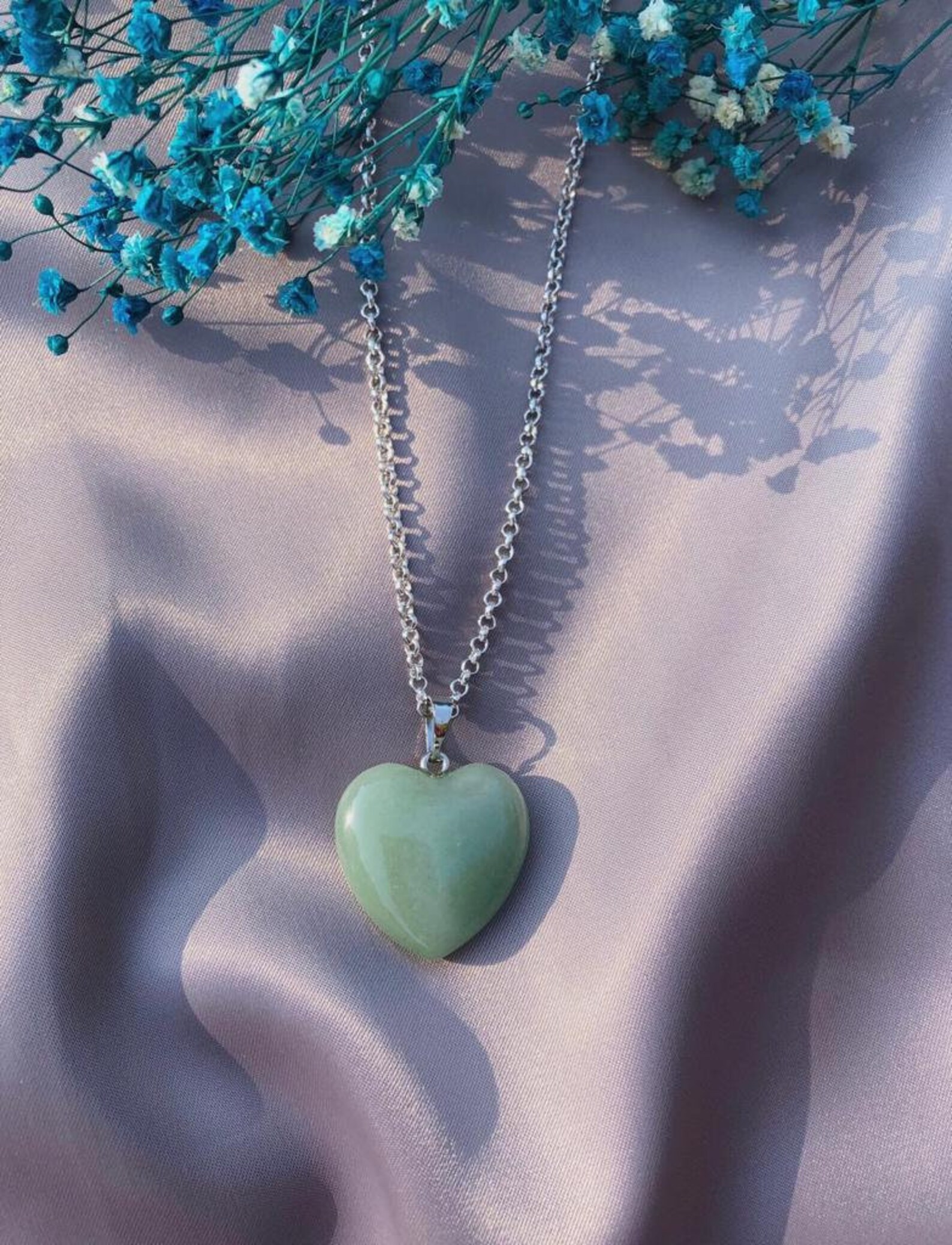 Collier en pierre naturelle en forme de cœur Pierre - Etsy France