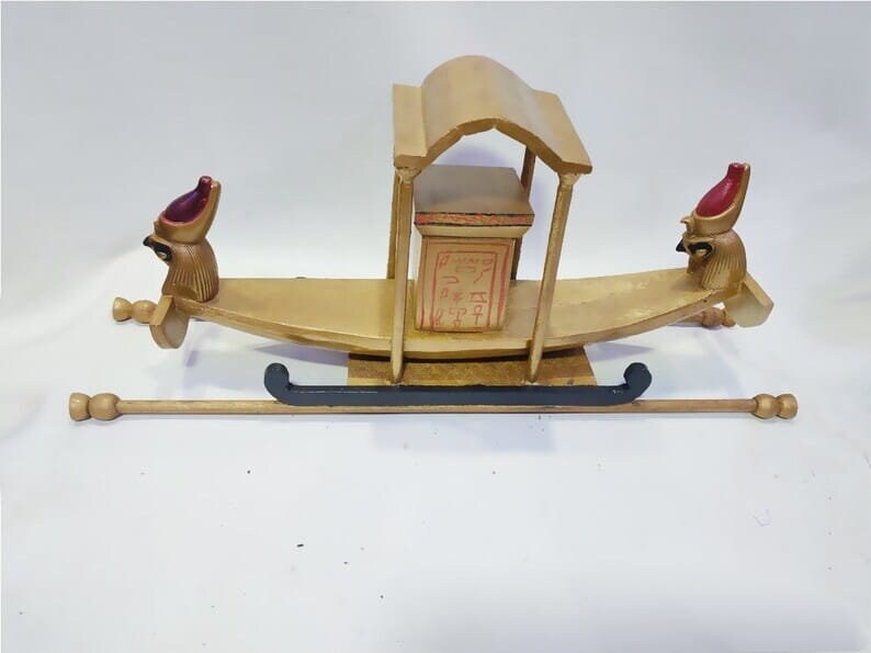 The Sacred Boat, the Egyptian Ceremonial Boat, the Horus Boat. the Rams ...