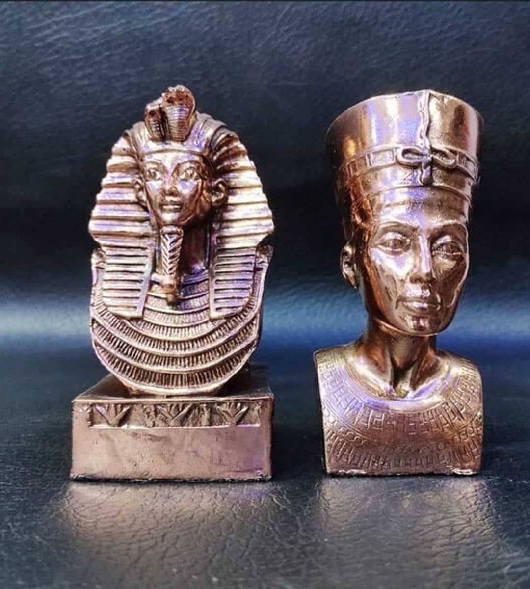 The Statue of the Golden King Tutankhamun and the Beautiful Queen ...