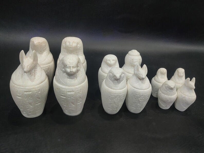 A Unique Alabaster Canopic Jars Egyptian Canopic Jars the Art of ...
