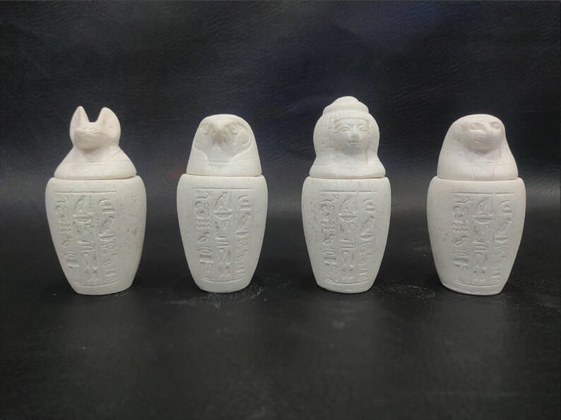 A Unique Alabaster Canopic Jars Egyptian Canopic Jars the Art of ...