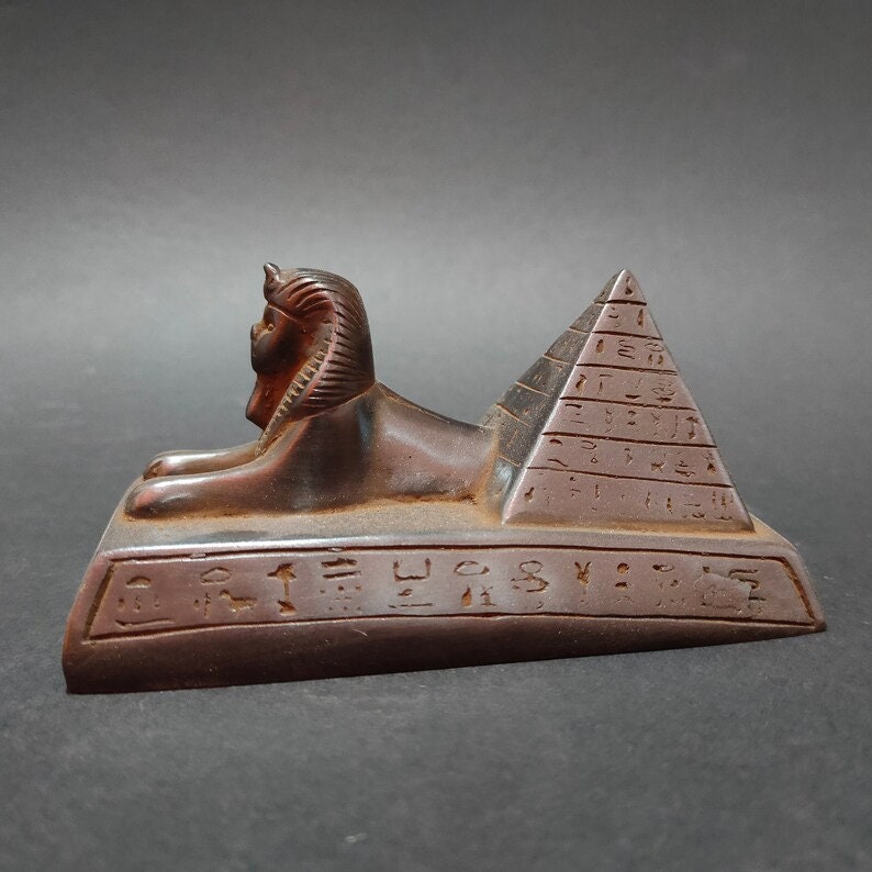 A Unique Model, the Sphinx Statue in the Pyramid, Handcrafted in Egypt ...