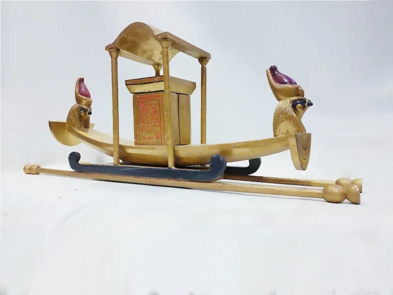 The Sacred Boat, the Egyptian Ceremonial Boat, the Horus Boat. the Rams ...