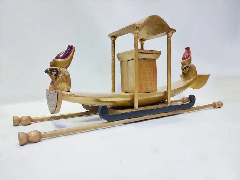 The Sacred Boat, the Egyptian Ceremonial Boat, the Horus Boat. the Rams ...