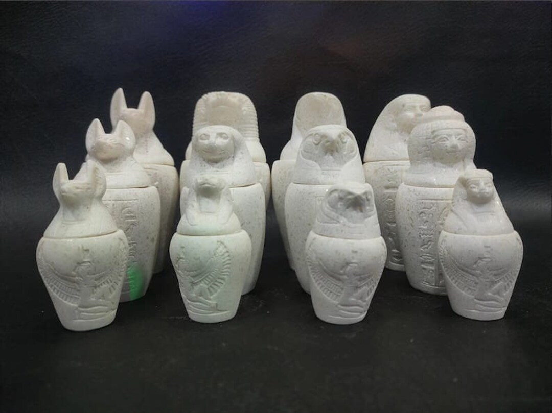A Unique Alabaster Canopic Jars - Egyptian Canopic Jars - the Art of ...