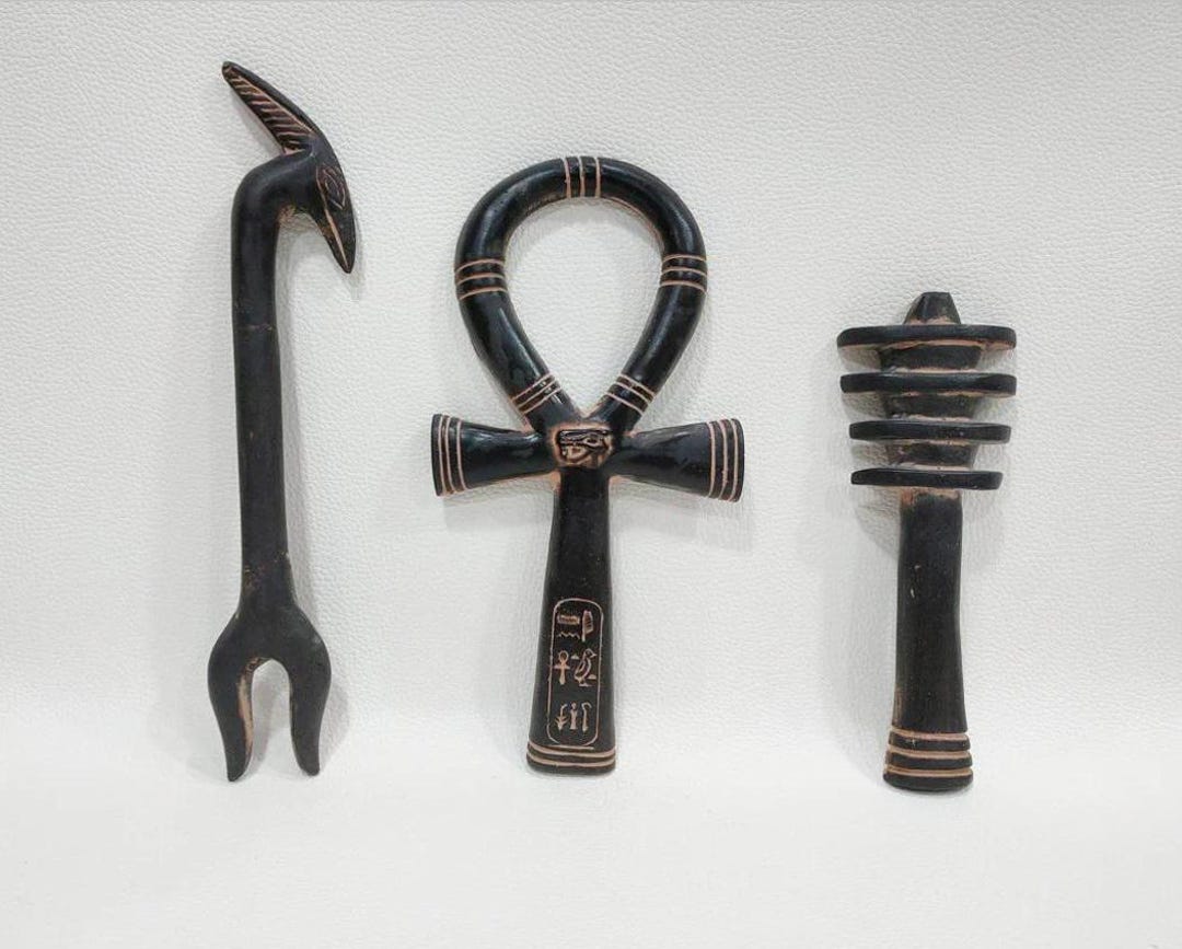 A Djed Column. Ankh. Wass Stick. A Unique Collection, A Rare and ...