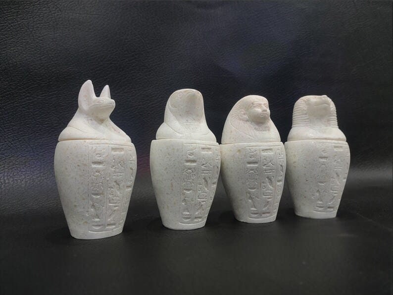 A Unique Alabaster Canopic Jars Egyptian Canopic Jars the Art of ...