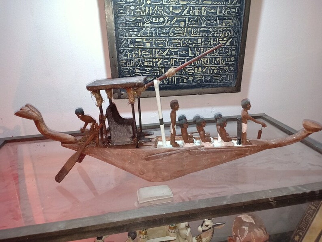 Ancient Egyptian Wooden Boat Model made in Egypt - Etsy