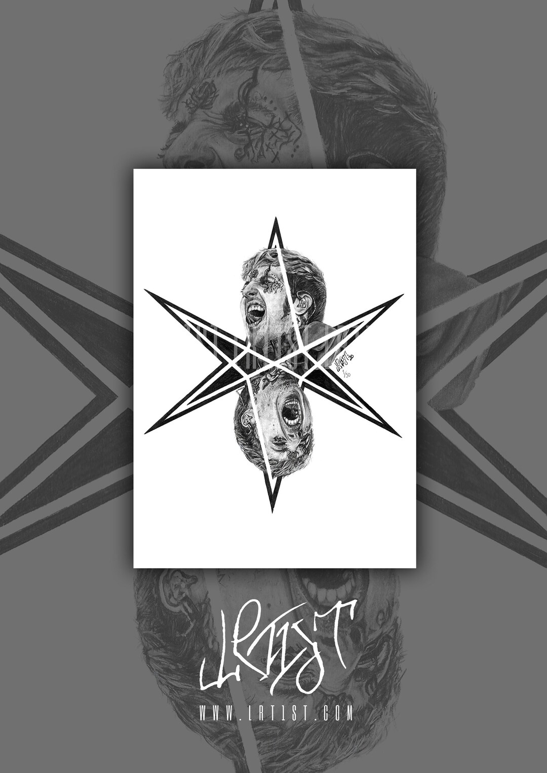 Oli Sykes X Hexagram BMTH Art Print (A4/A3) - *oliver Sykes, Bring Me ...