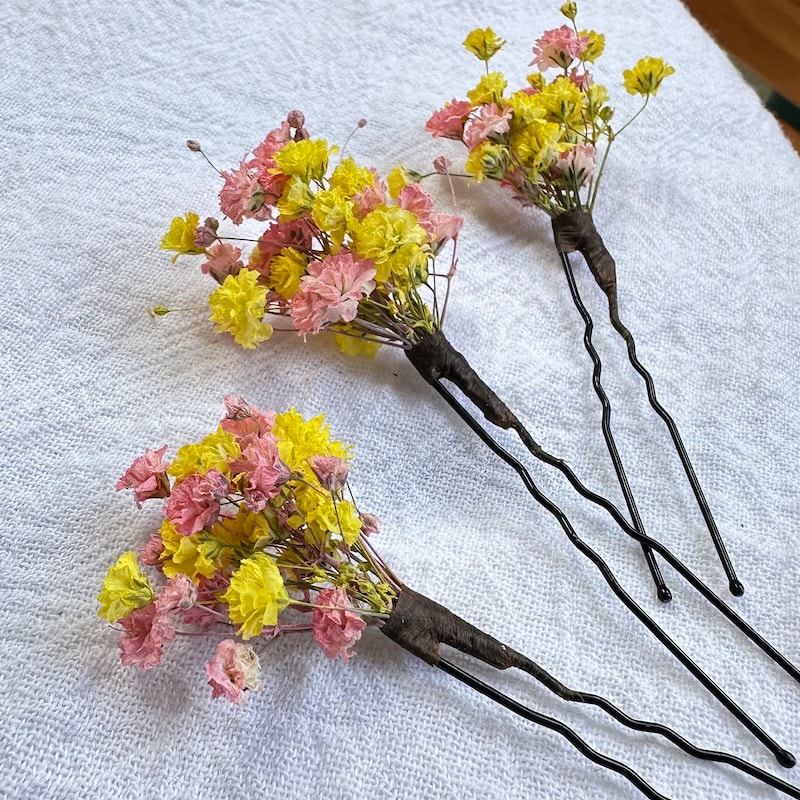Yellow Bridal Flower Hair - Etsy