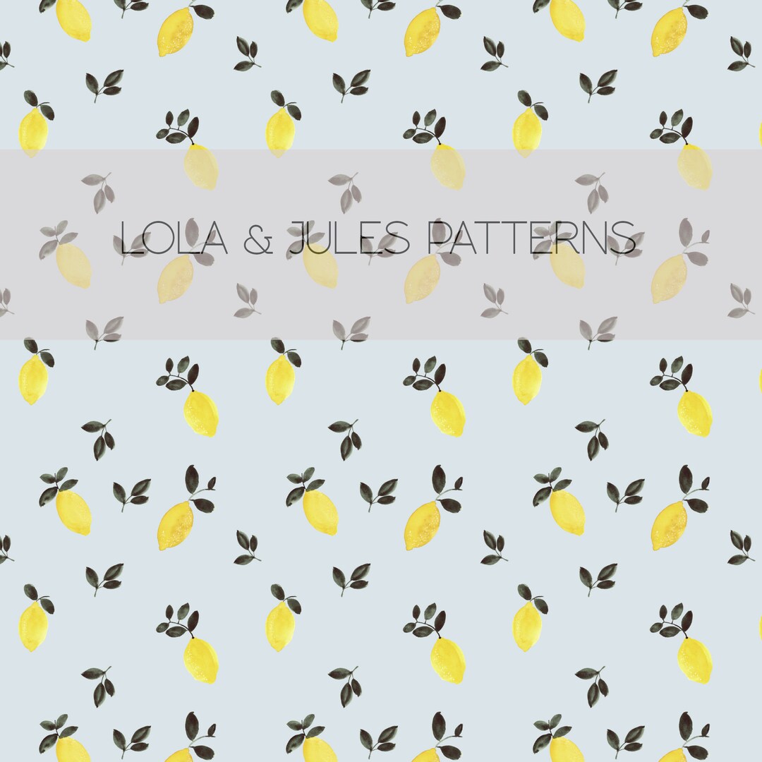 Watercolor Yellow Lemon Seamless Repeat Pattern for Commercial Use ...