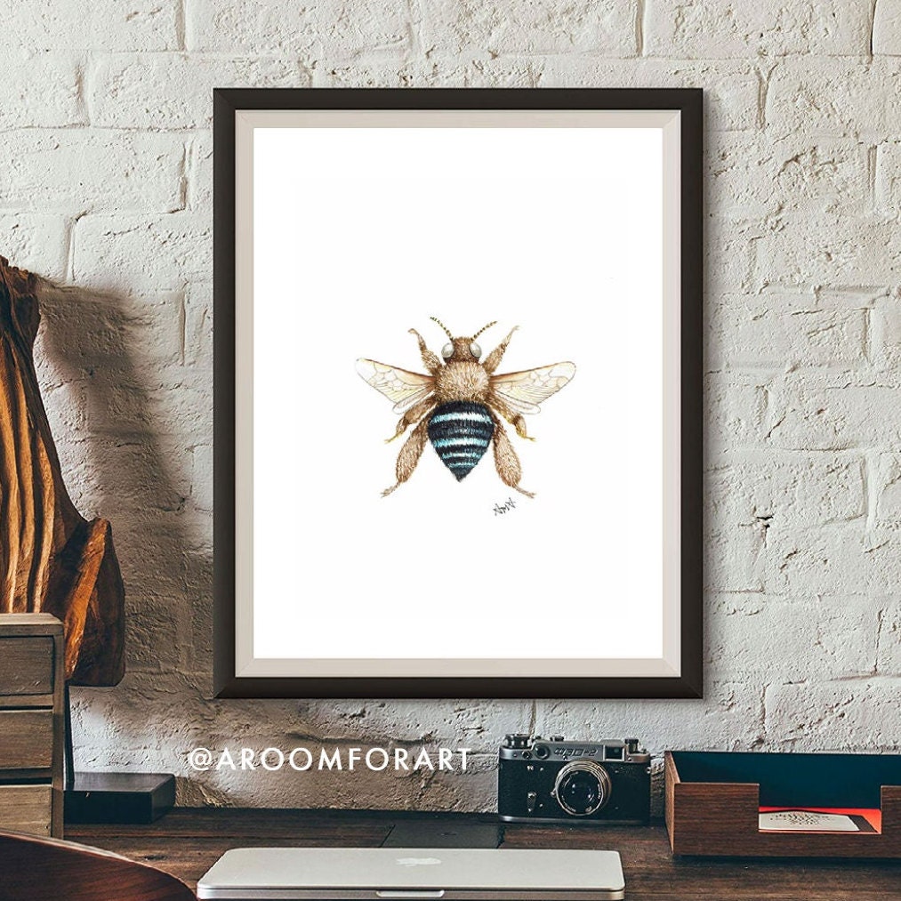 BEE ILLUSTRATION Watercolor Print Watercolor Print Watercolor ...