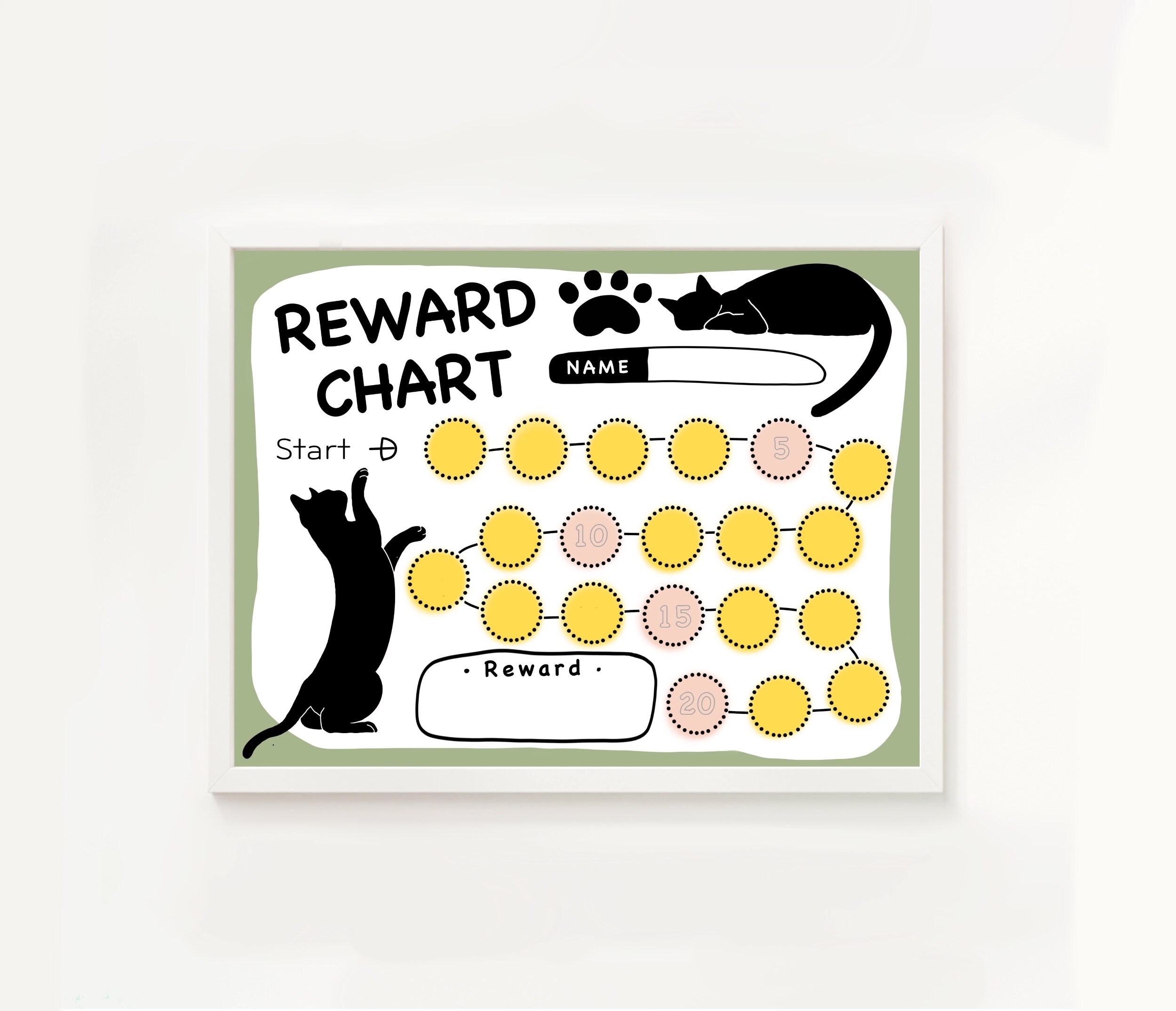 Printable Cat Reward Chart Kid Behavior Chart Toddler Potty - Etsy Canada