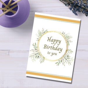 Set of 4 Printable Boho Birthday Card, Happy Birthday Card, Card ...