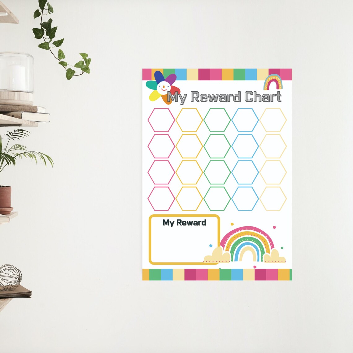 Printable Rainbow Reward Chart, Kid Chore Chart, Toddler Potty Chart ...