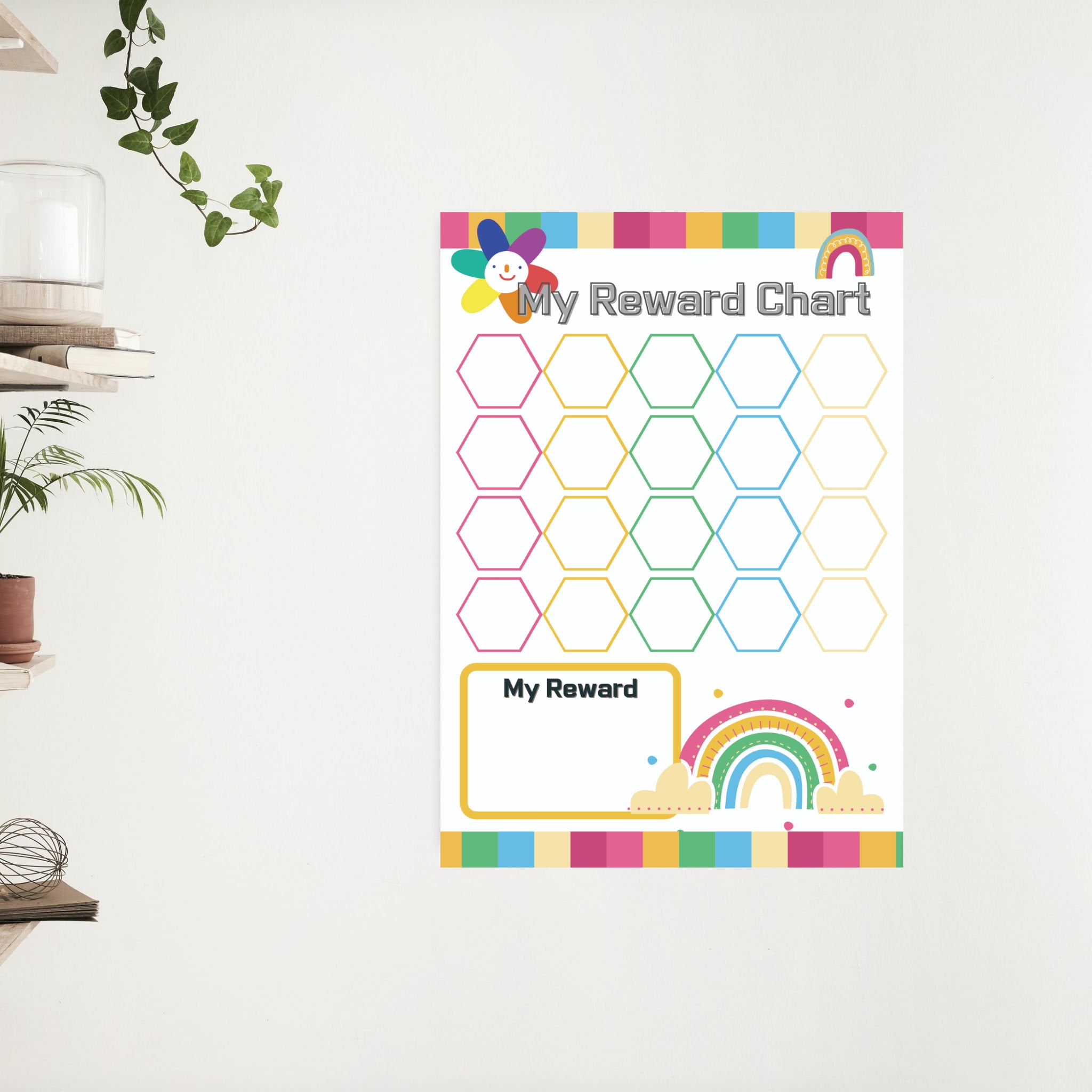 Printable Rainbow Reward Chart, Kid Chore Chart, Toddler Potty Chart ...