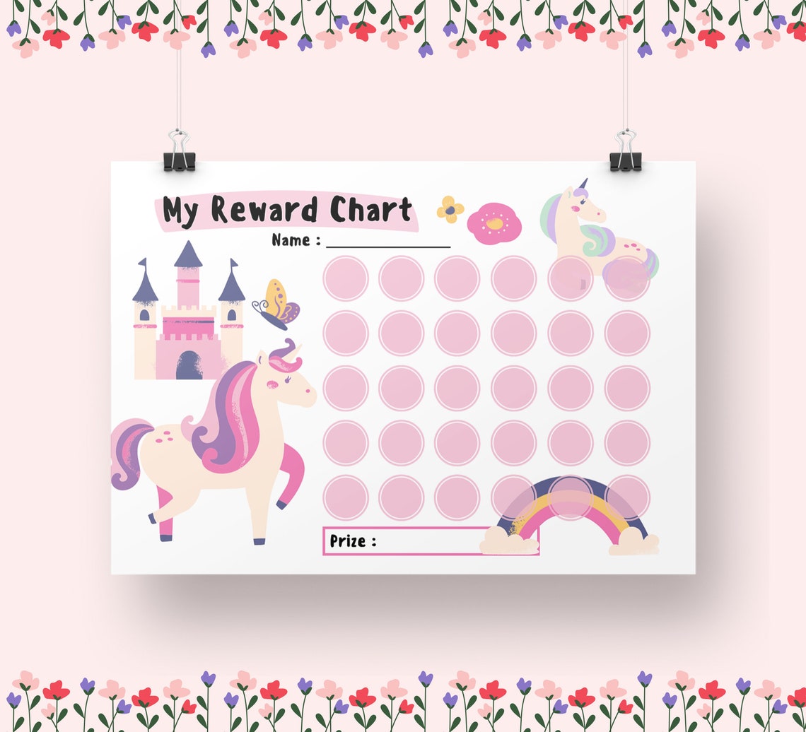 Printable Unicorn Reward Chart, Kid Chore Chart, Toddler Potty Chart ...