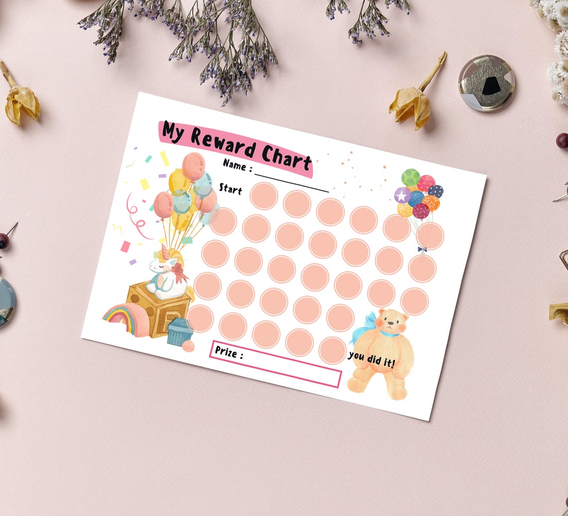 Printable Reward Chart Kid Behavior Chart Toddler Potty - Etsy
