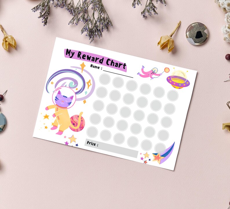 Printable Space Reward Chart, Kid Chore Chart, Toddler Potty Chart ...