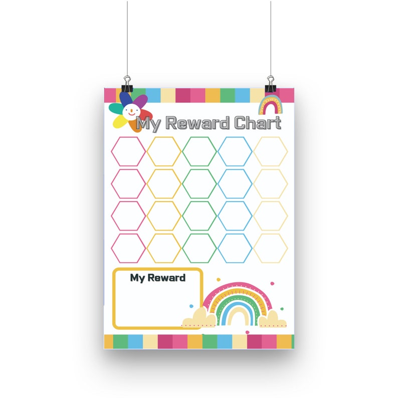 Printable Rainbow Reward Chart, Kid Chore Chart, Toddler Potty Chart ...