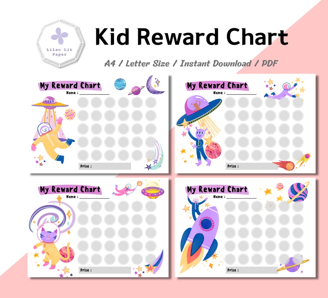 Printable Space Reward Chart, Kid Chore Chart, Toddler Potty Chart ...