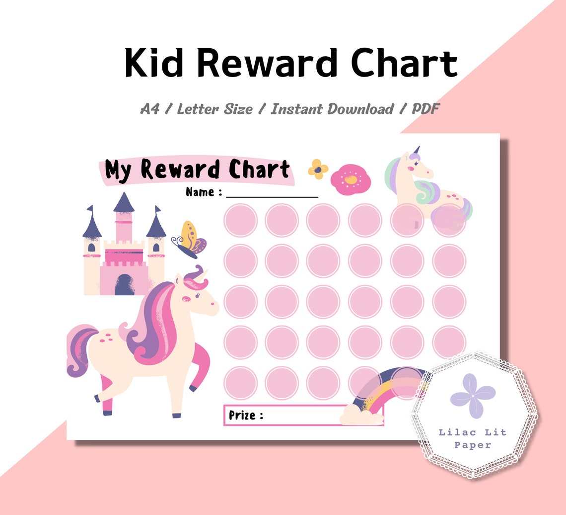 Printable Unicorn Reward Chart, Kid Chore Chart, Toddler Potty Chart ...