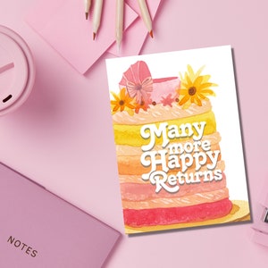 Set of 4 Printable Sweet Birthday Card, Happy Birthday Card, Card ...