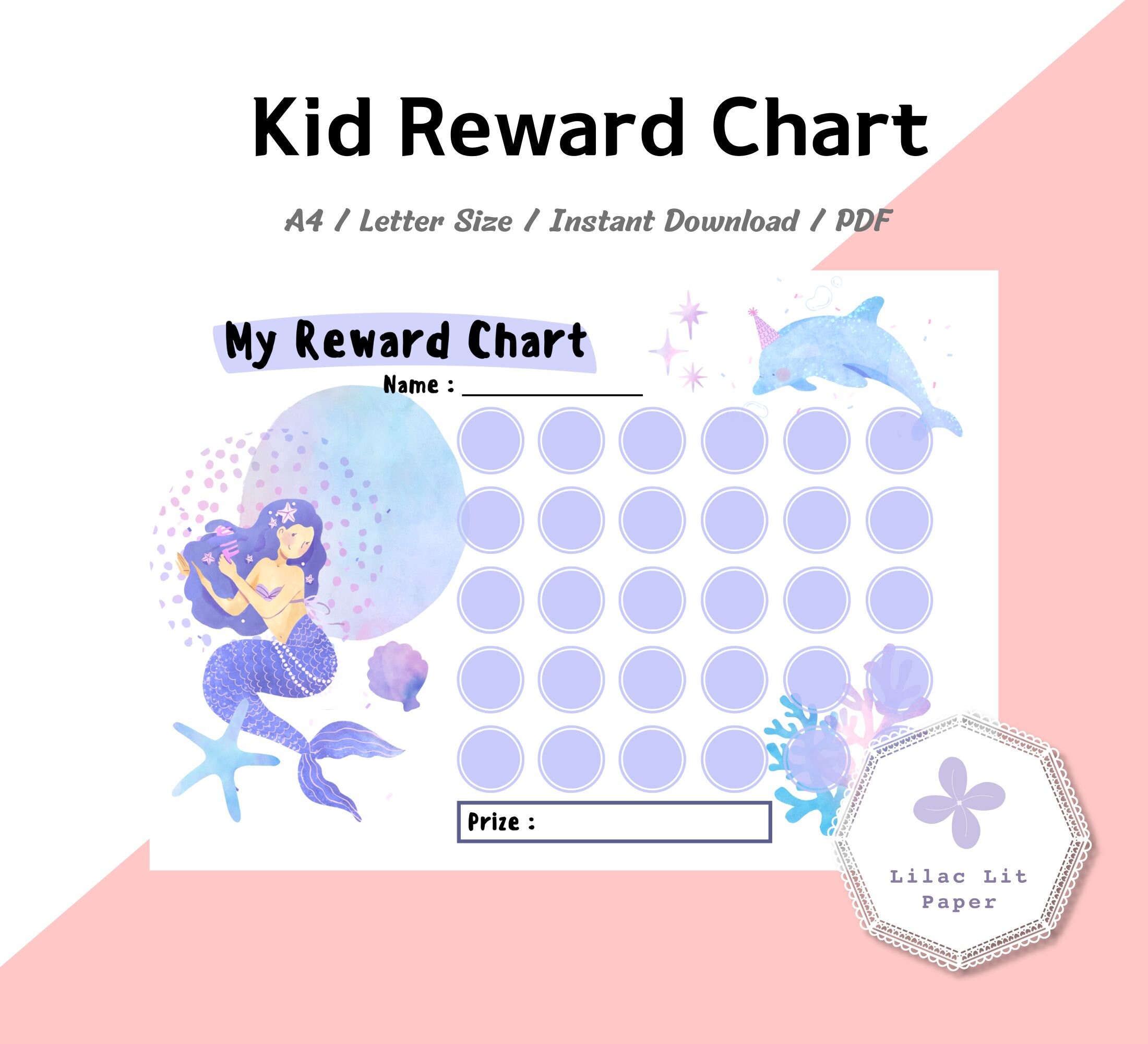 Printable Mermaid Reward Chart, Kid Chore Chart, Toddler Potty Chart ...