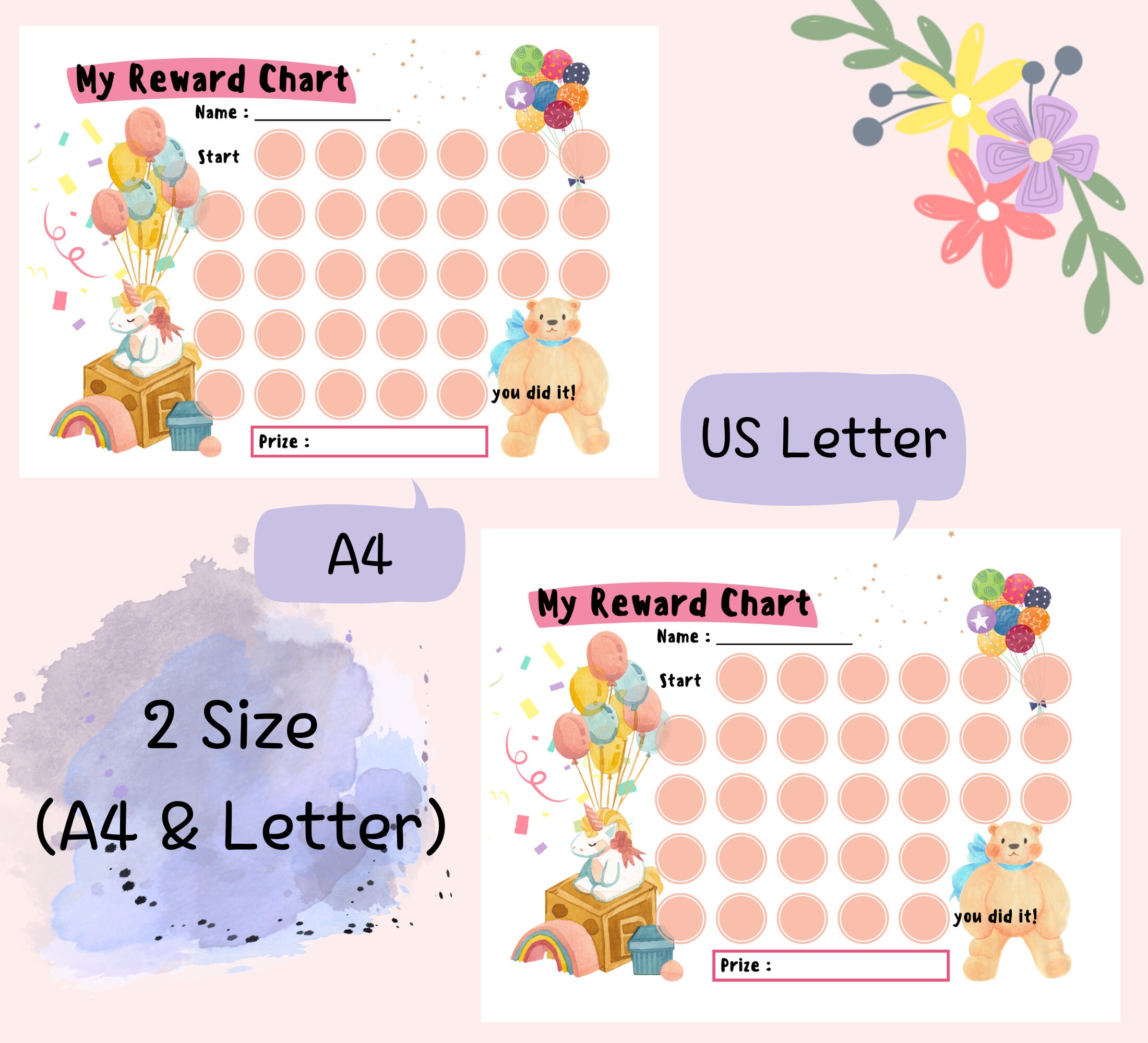 Printable Reward Chart Kid Behavior Chart Toddler Potty - Etsy