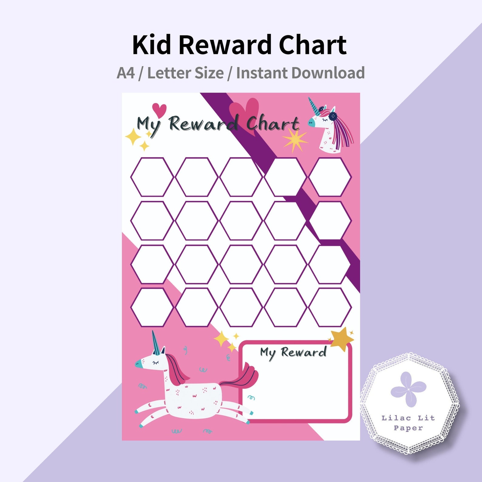 Printable Unicorn Reward Chart, Kid Chore Chart, Toddler Potty Chart ...