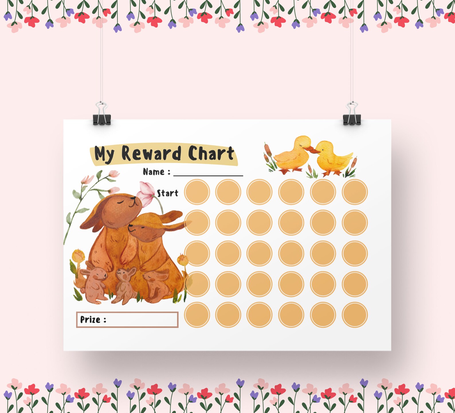 Printable Reward Chart Kid Behavior Chart Toddler Potty - Etsy