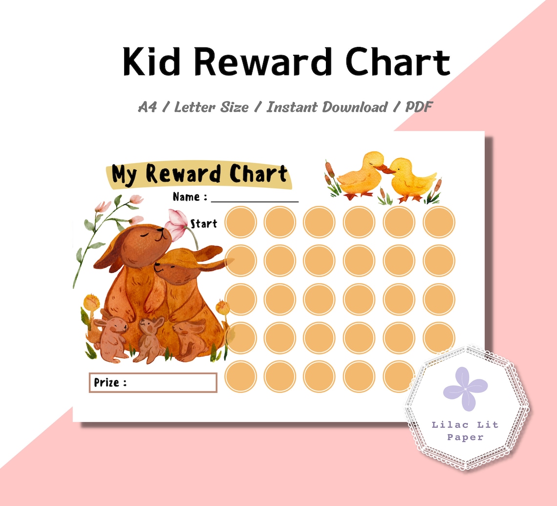 Printable Reward Chart Kid Behavior Chart Toddler Potty - Etsy