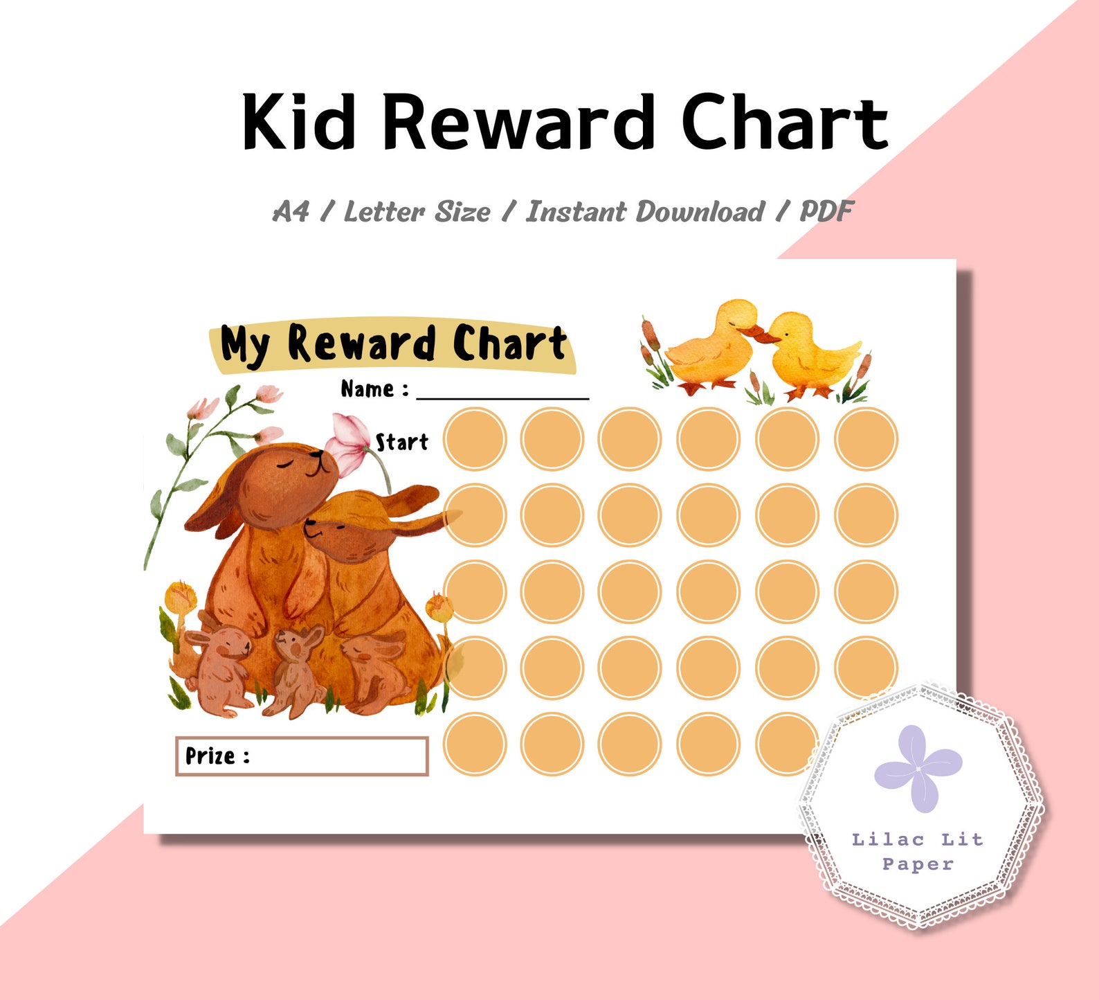 Printable Reward Chart Kid Behavior Chart Toddler Potty - Etsy