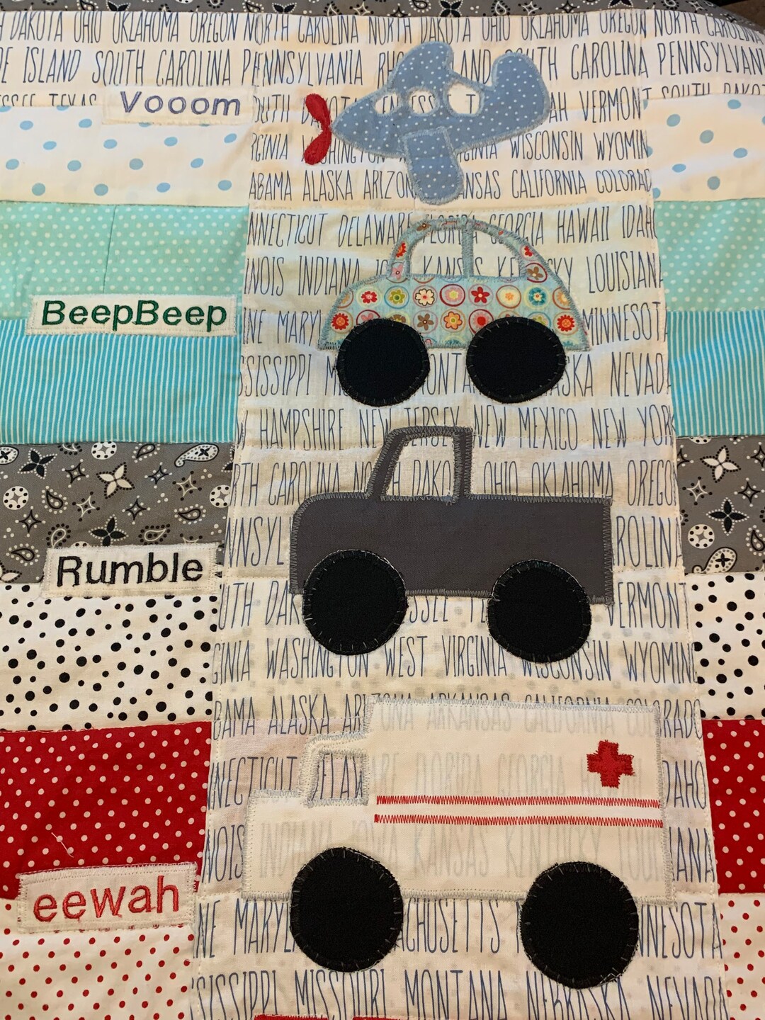 Baby Boy's Transportation Quilt in Multi-colors - Etsy